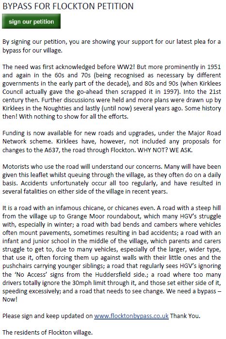 Documents | Flockton Bypass